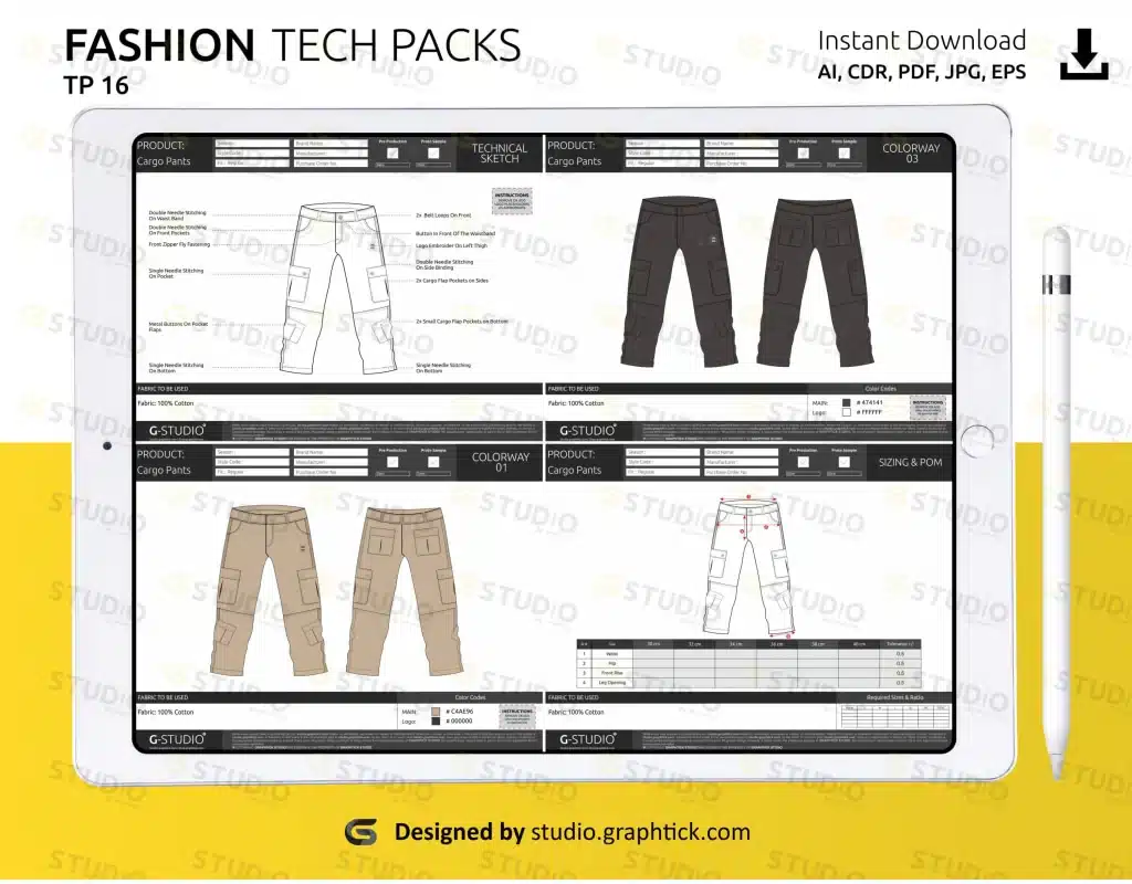 Fashion Tech Pack Services | World's #1 Editable Tech Packs